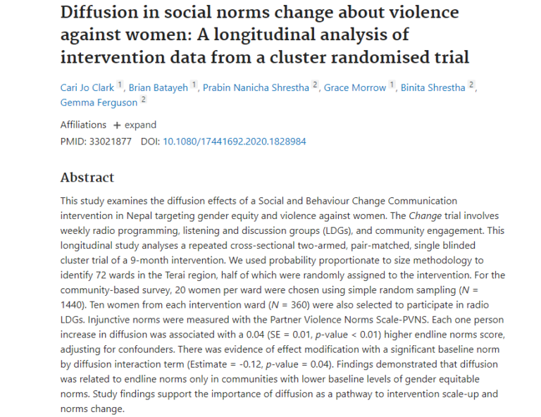 Prevention Collaborative - Diffusion in social norms change about ...