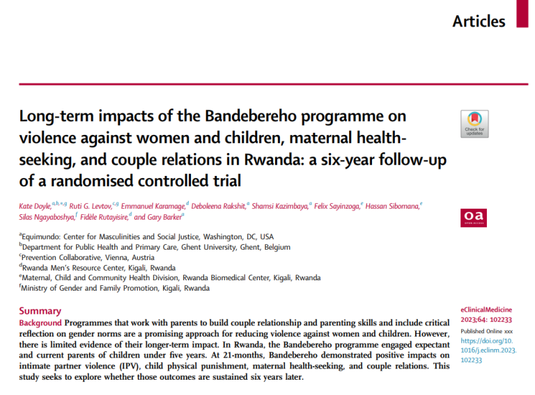 Prevention Collaborative - Long-term impacts of the Bandebereho programme