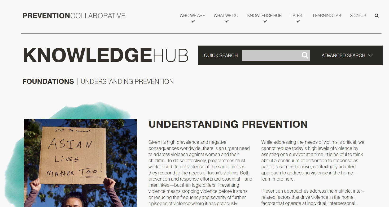 Prevention Collaborative - UNDERSTANDING PREVENTION