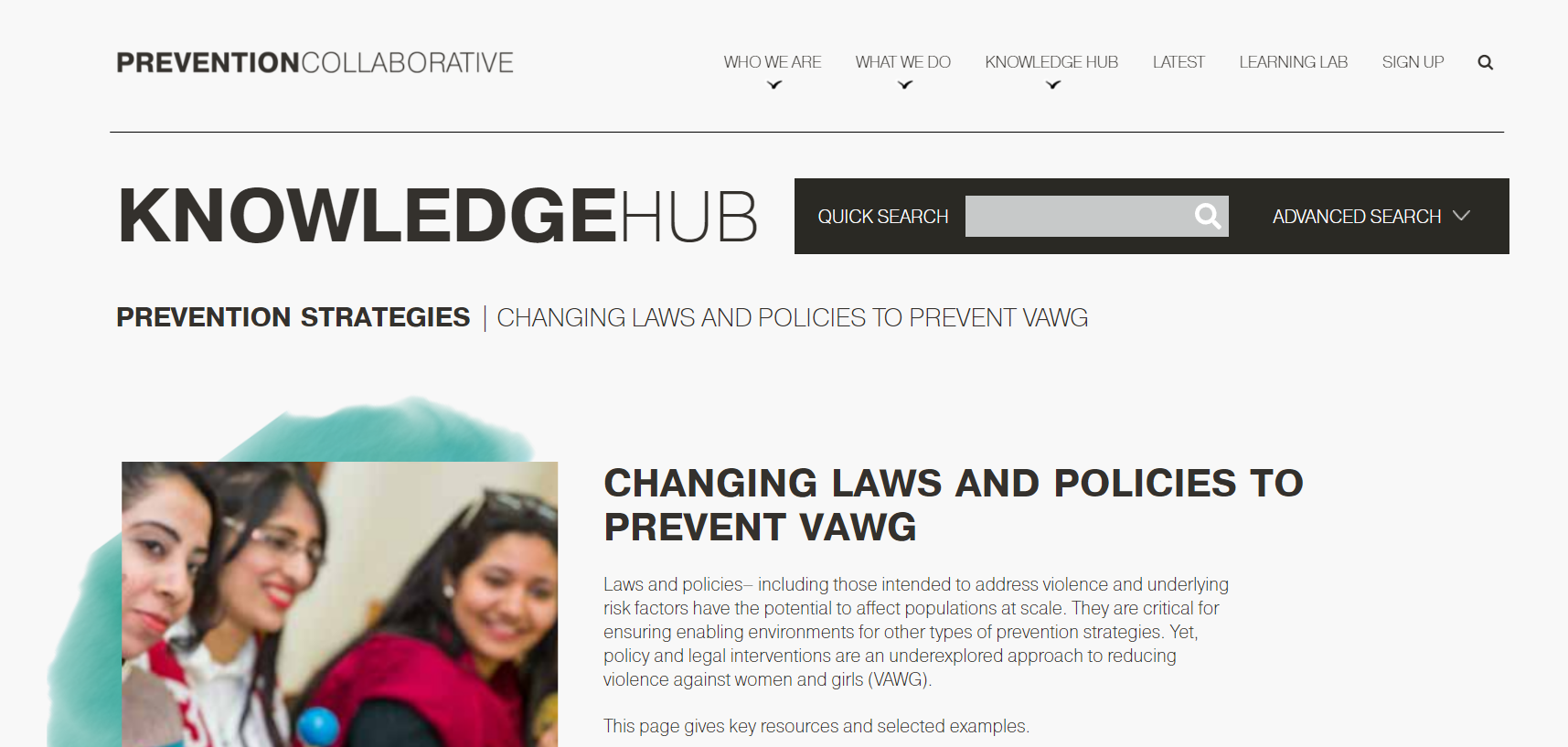 Prevention Collaborative - CHANGING LAWS AND POLICIES TO PREVENT VAWG