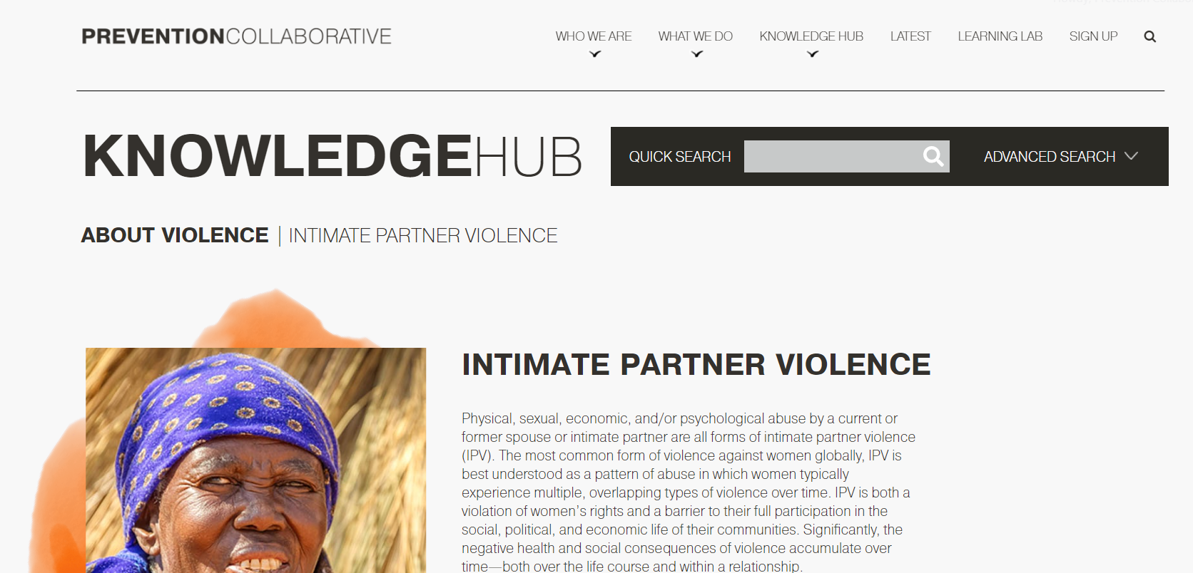 Prevention Collaborative - INTIMATE PARTNER VIOLENCE