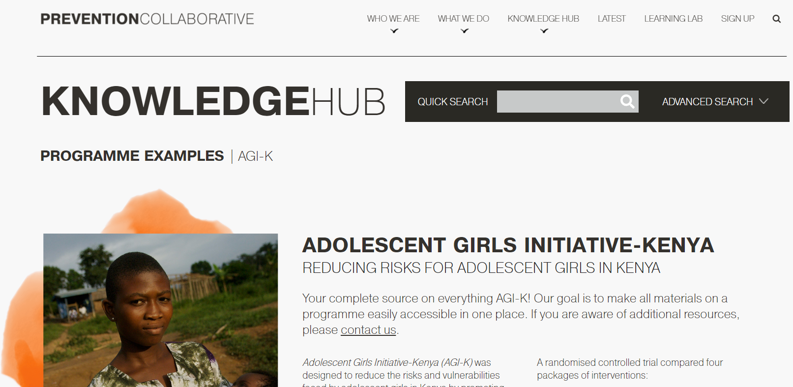 Prevention Collaborative - ADOLESCENT GIRLS INITIATIVEKENYA