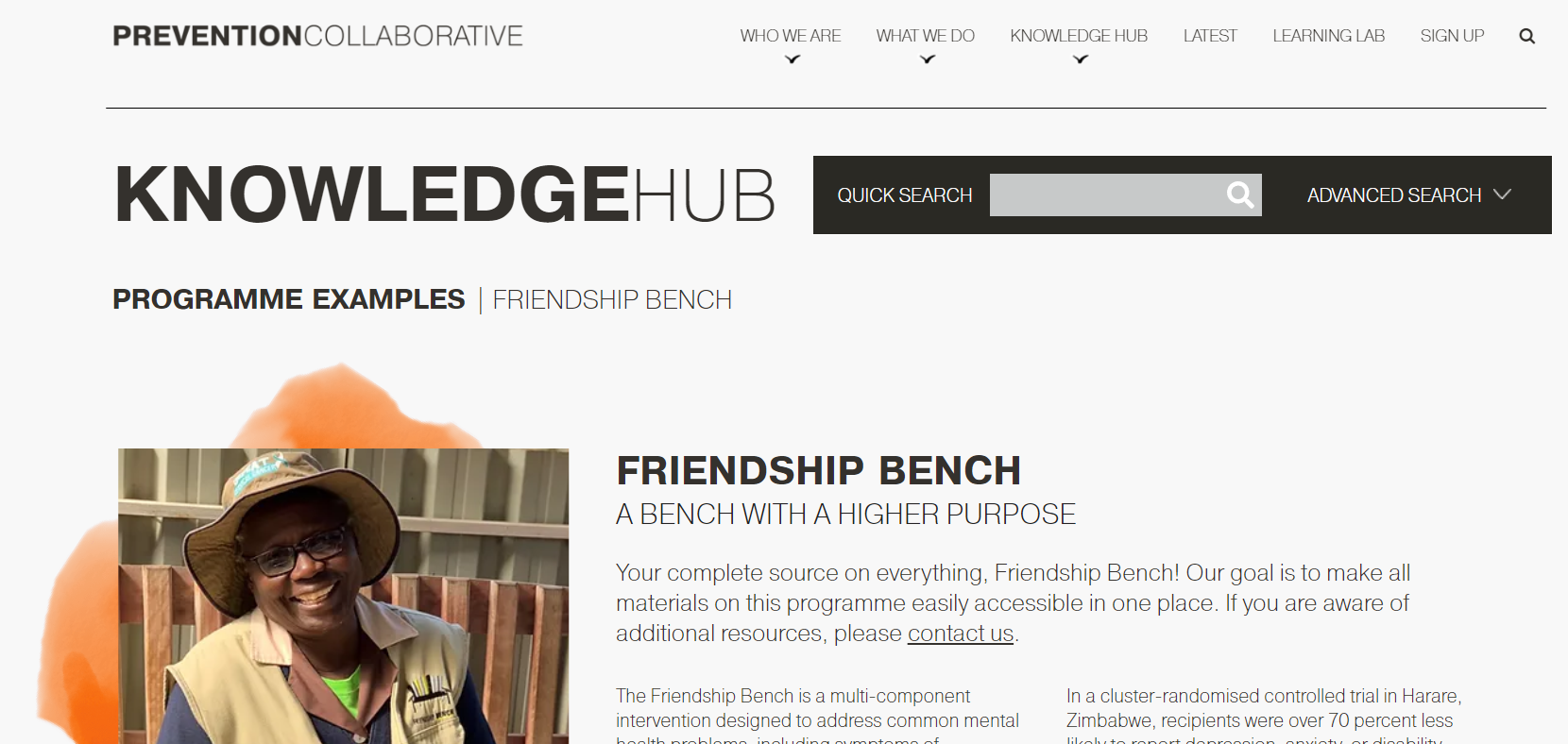 Prevention Collaborative - Friendship Bench