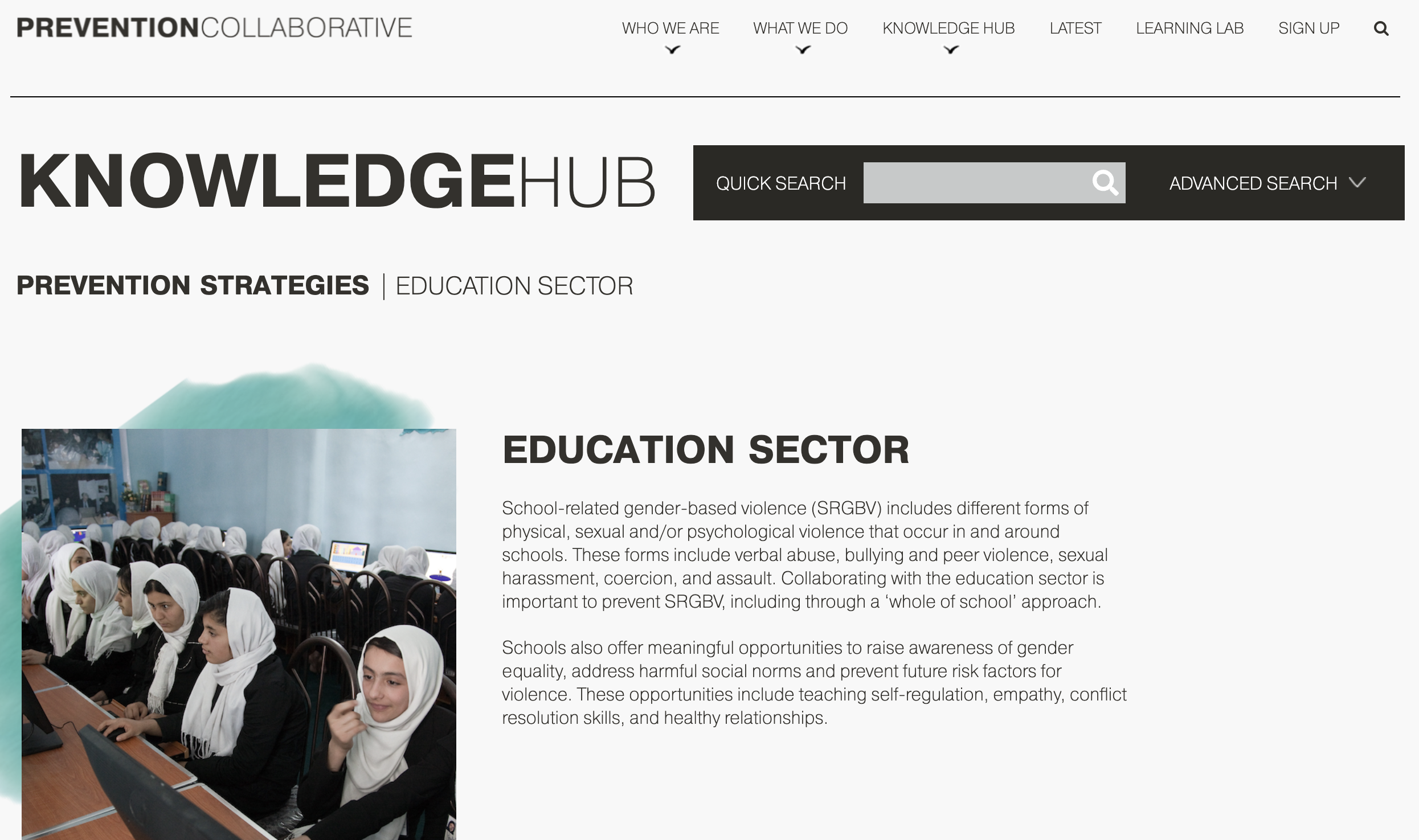 Prevention Collaborative - EDUCATION SECTOR