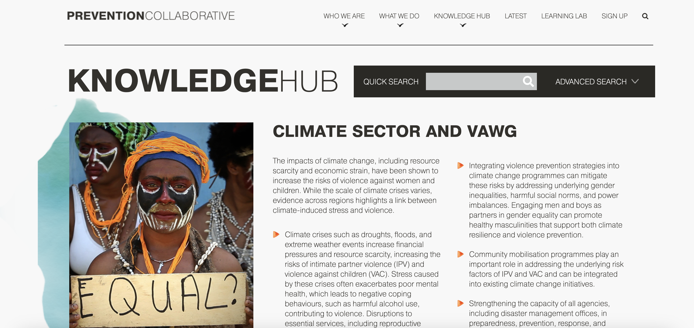 Prevention Collaborative - Climate Sector and VAW/C