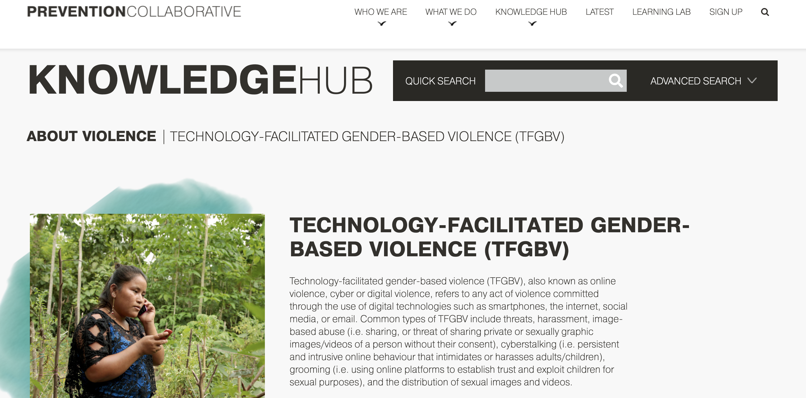 Prevention Collaborative - Technology-Facilitated Gender-Based Violence (TFGBV)