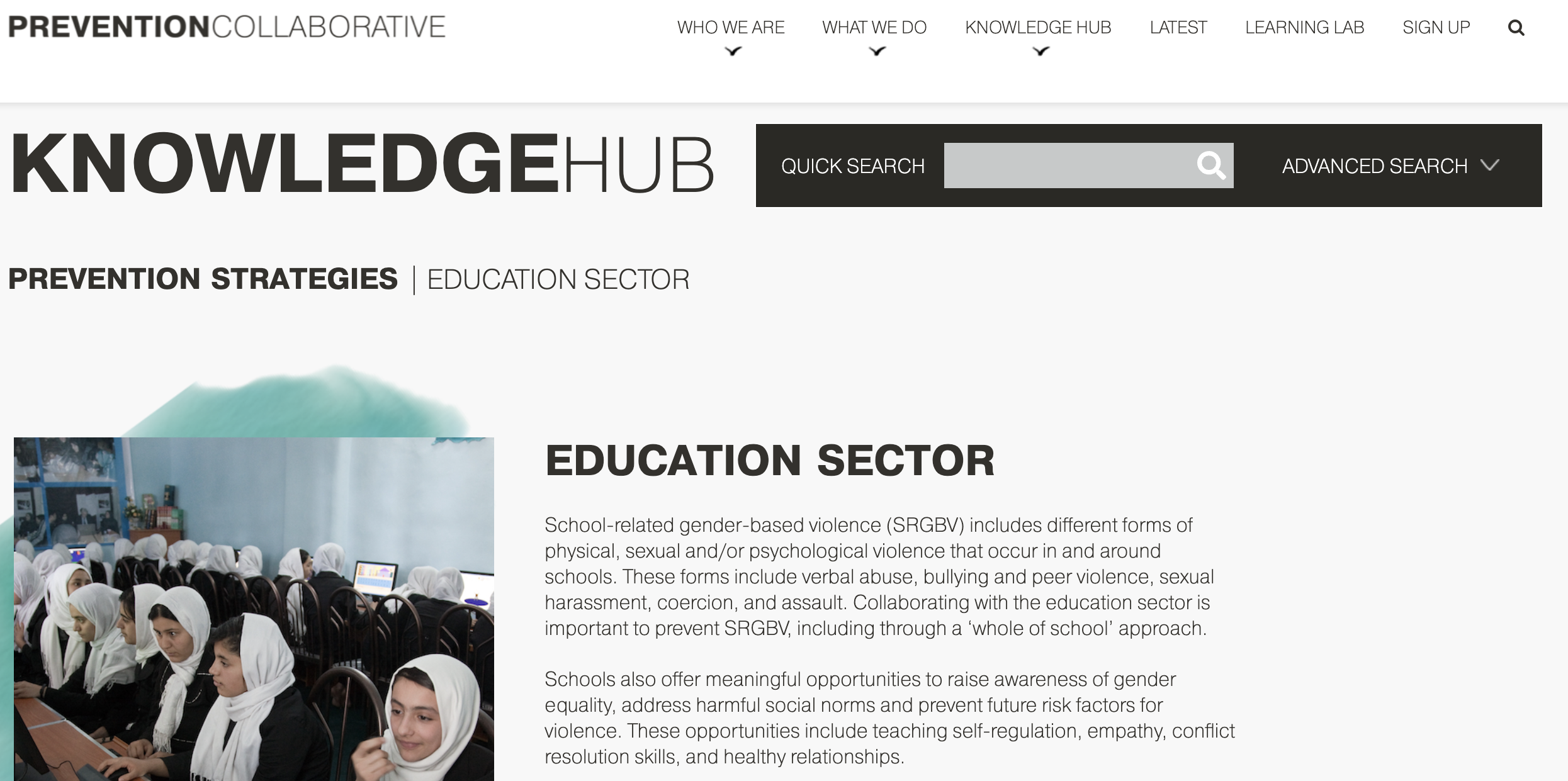 Prevention Collaborative - EDUCATION SECTOR